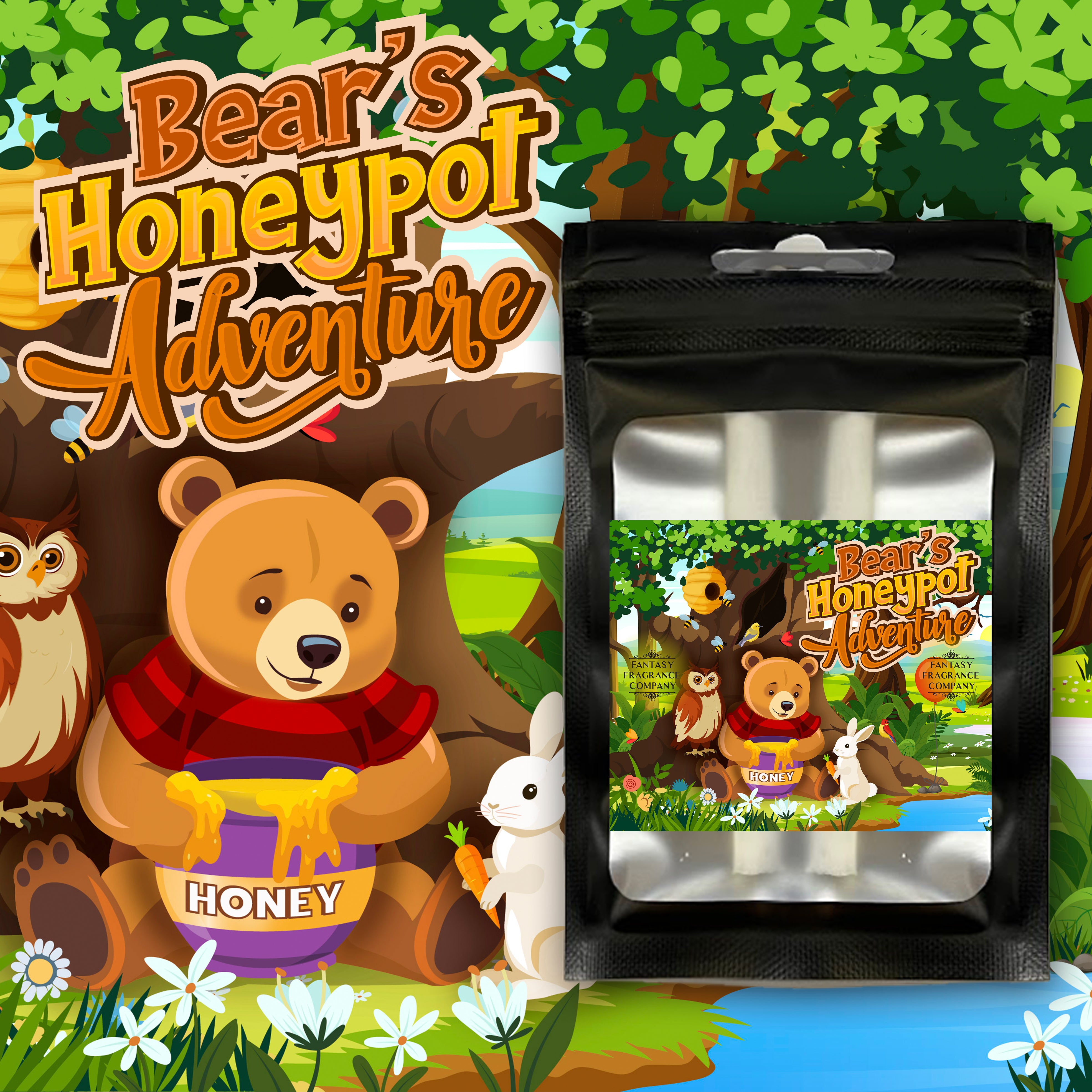 Bear's Honey Pot Adventure Fragrance Car Diffuser Reeds (2 Refills)