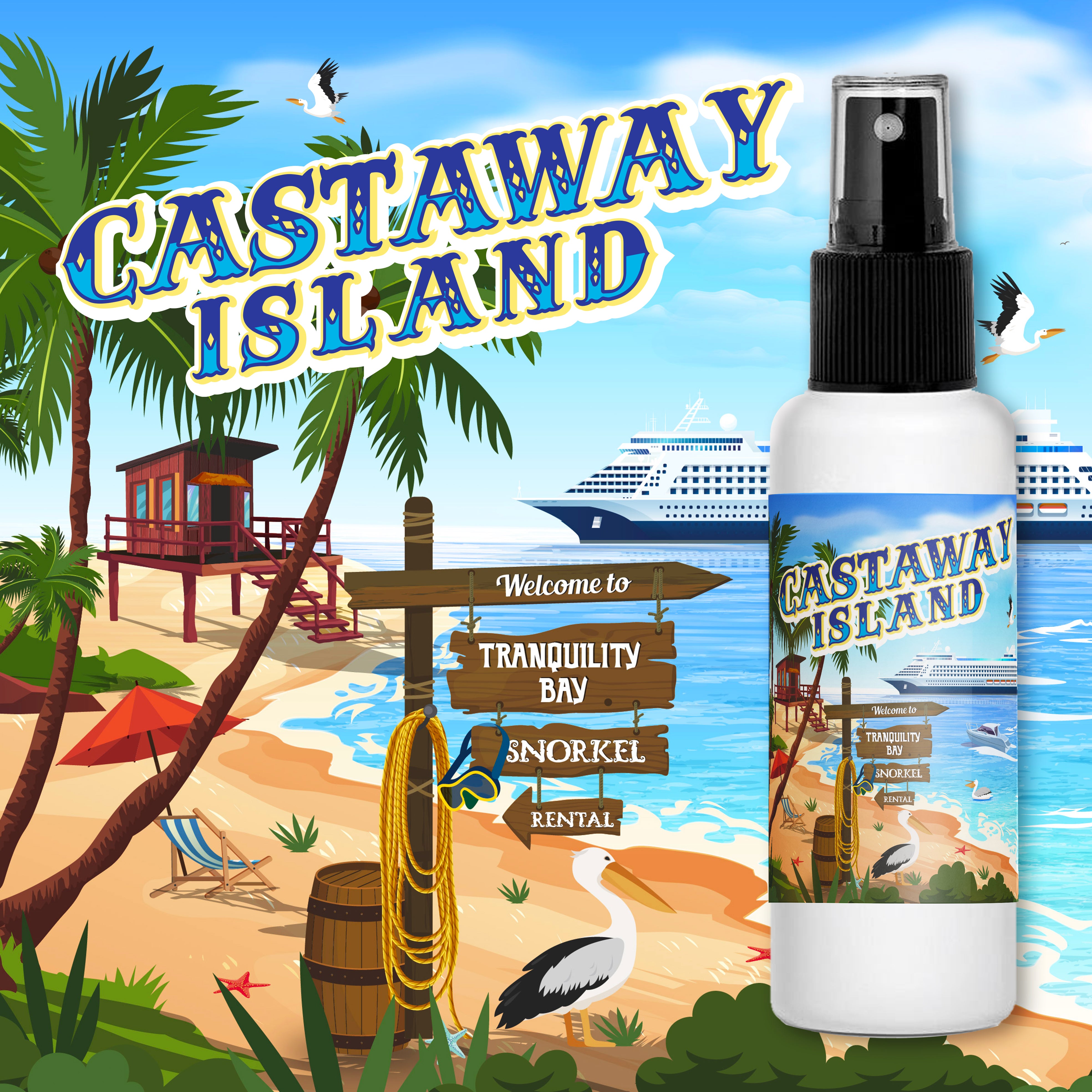 Castaway Island Fragrance Room Spray Bottle