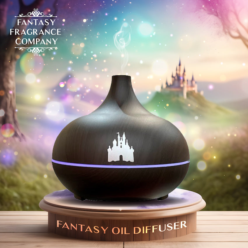 Room Diffuser with Engraved Castle Dark Wood Color